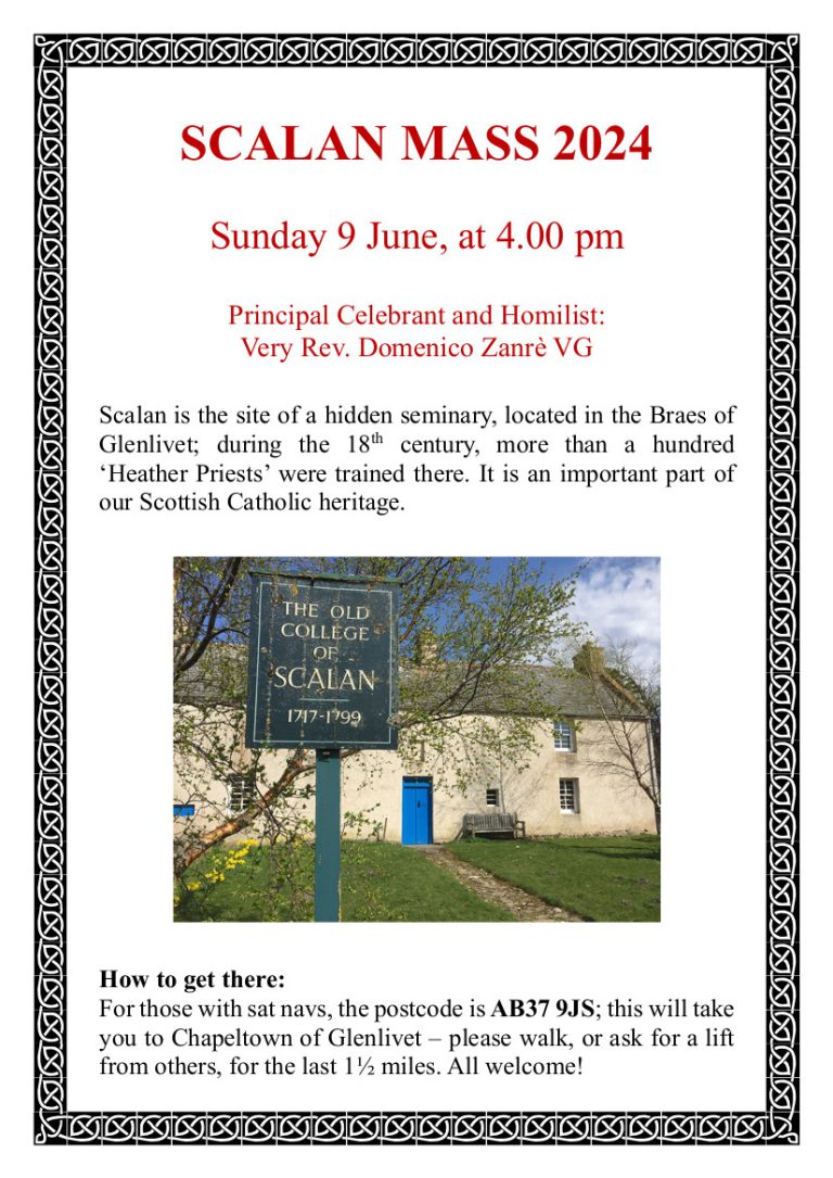 Annual Mass at Scalan – Sunday 9th June at 4pm – St Mary's RC Church Nairn